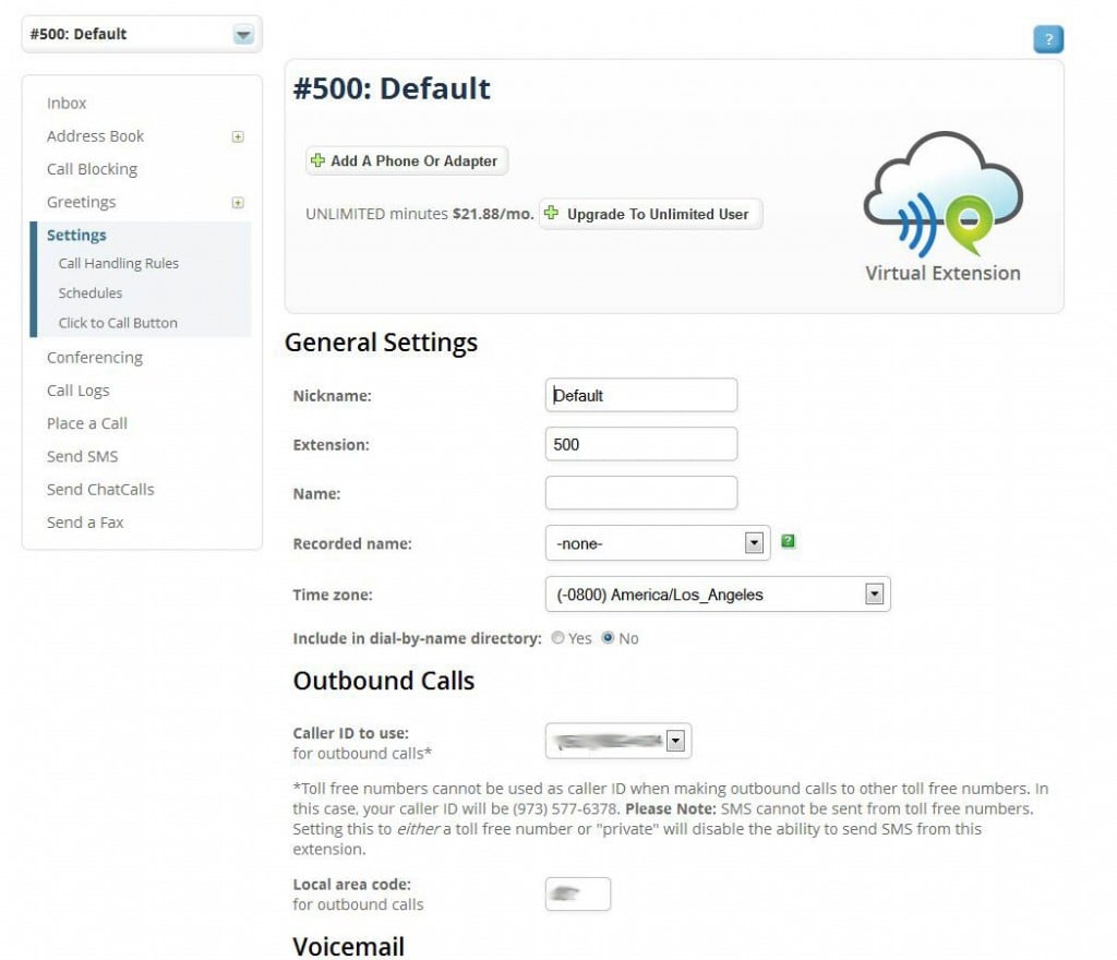 VOIP Interface: Extensions - Email Hosting | Website Hosting | Phone ...